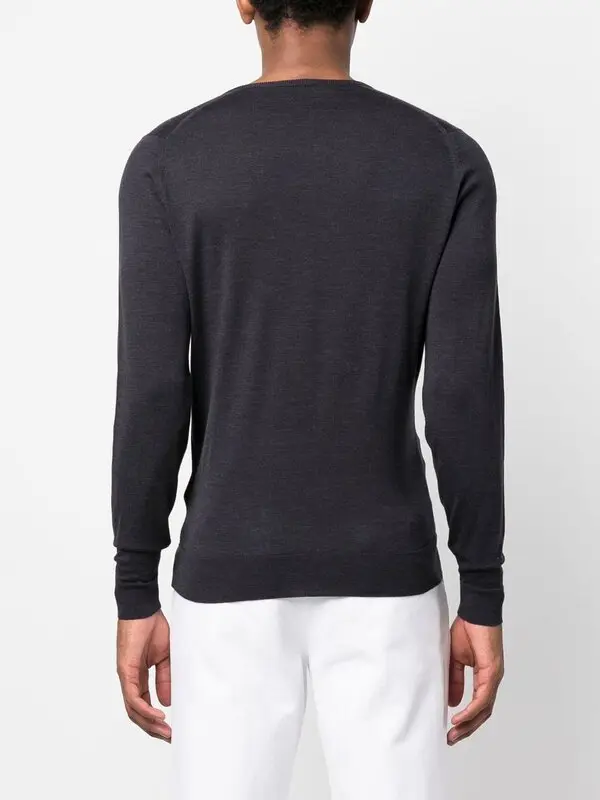 John Smedley V-neck Long-sleeved Jumper - Grey