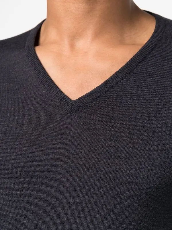 John Smedley V-neck Long-sleeved Jumper - Grey