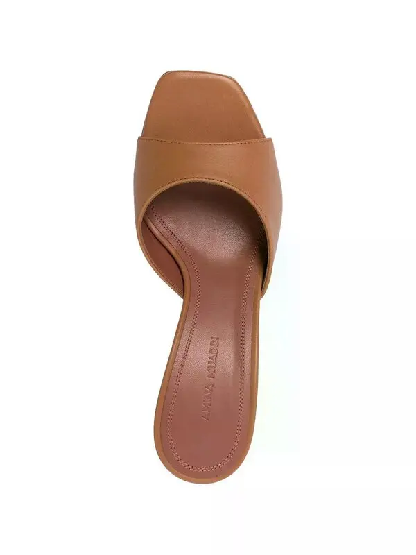 Amina Muaddi Lupita Sculptural Heel Sandals - Brown