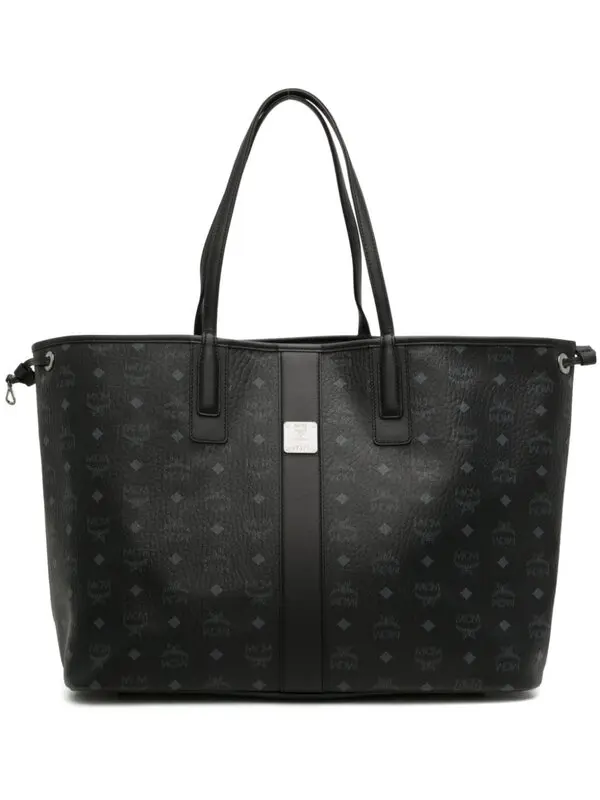Mcm Large Liz Reversible Tote Bag - Black