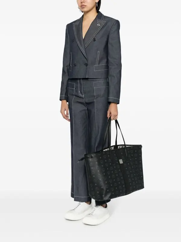 Mcm Large Liz Reversible Tote Bag - Black