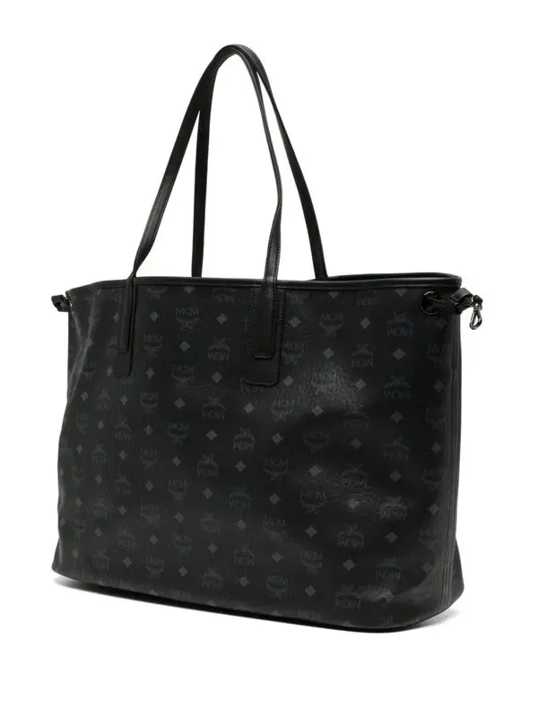 Mcm Large Liz Reversible Tote Bag - Black