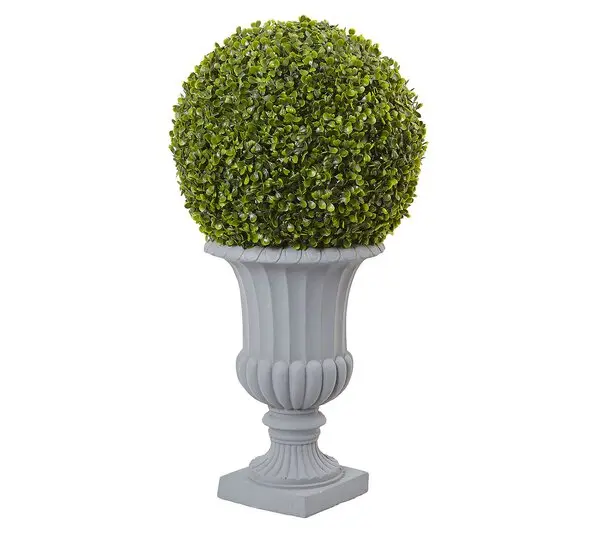 NEARLY NATURAL 2.5' Boxwood Topiary Tree W/urn /o
