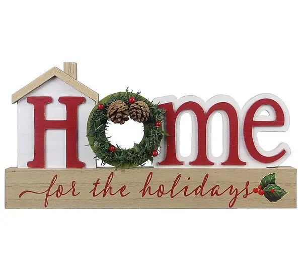 YOUNG'S INC. Young's Wood Christmas Home Tabletop Sign - One-color