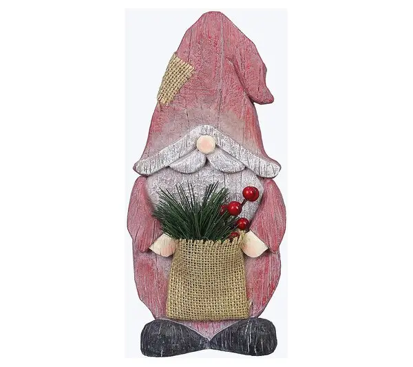YOUNG'S INC. Young's Resin Wood Texture Santa Claus, Set Of - One-color