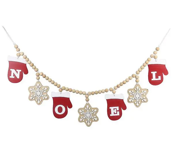 YOUNG'S INC. Young's Noel Christmas Garland On Blessing Bead S - One-color