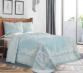 SUPERIOR Cotton Blend Oversized Bedspread And S Am Set, Full