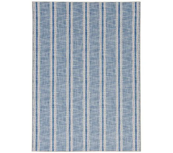 LINON Home Luna 2'x3' Washable Non-slip Decorat Ve Striped Rug - One-color