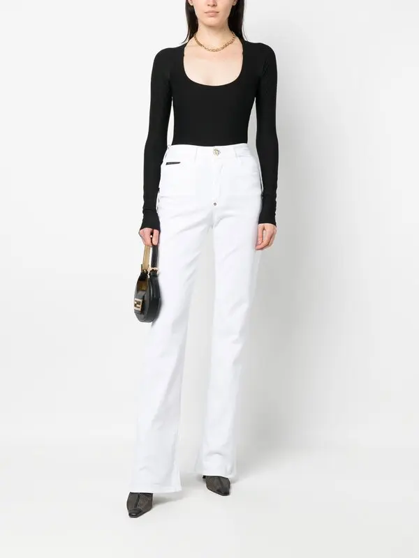Philipp Plein High-waisted Flared Jeans - White