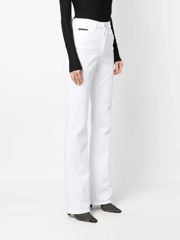 Philipp Plein High-waisted Flared Jeans - White