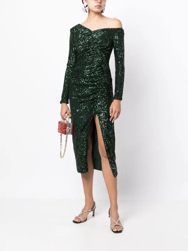 SELF-PORTRAIT Sequin-embellished Midi Dress