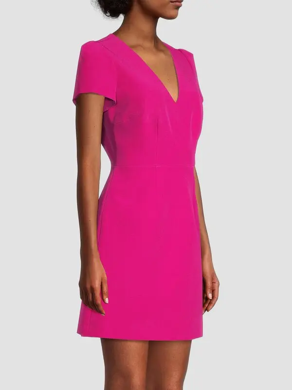 MILLY Cady Atalie V-neck Minidress - Fuchsia