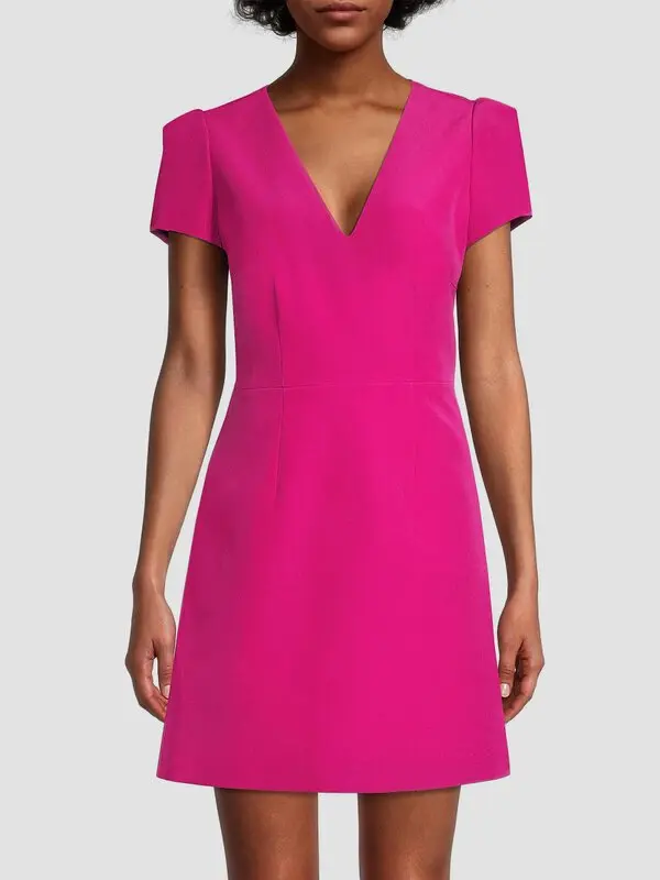 MILLY Cady Atalie V-neck Minidress - Fuchsia