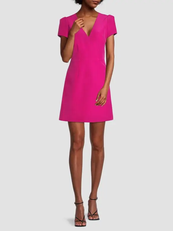MILLY Cady Atalie V-neck Minidress - Fuchsia