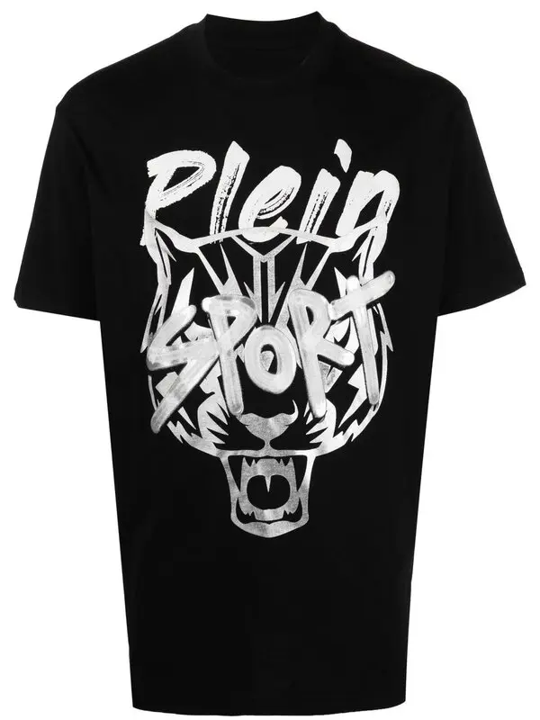 PLEIN SPORT Tiger-head Short-sleeve T-shirt - Black