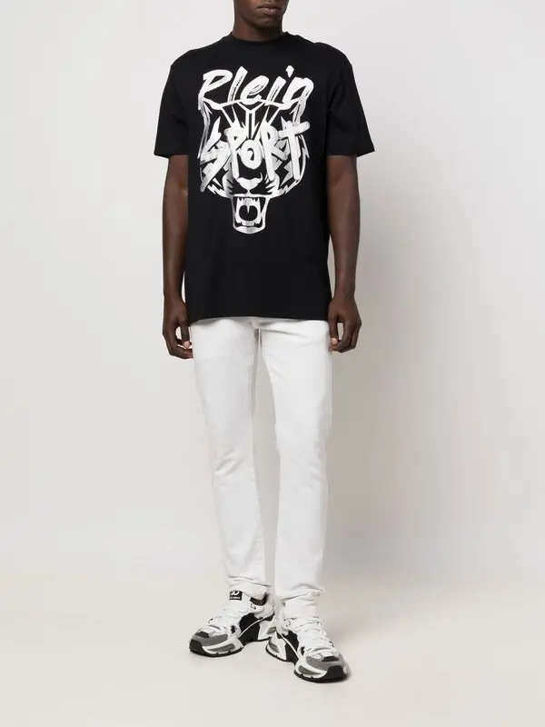 PLEIN SPORT Tiger-head Short-sleeve T-shirt - Black