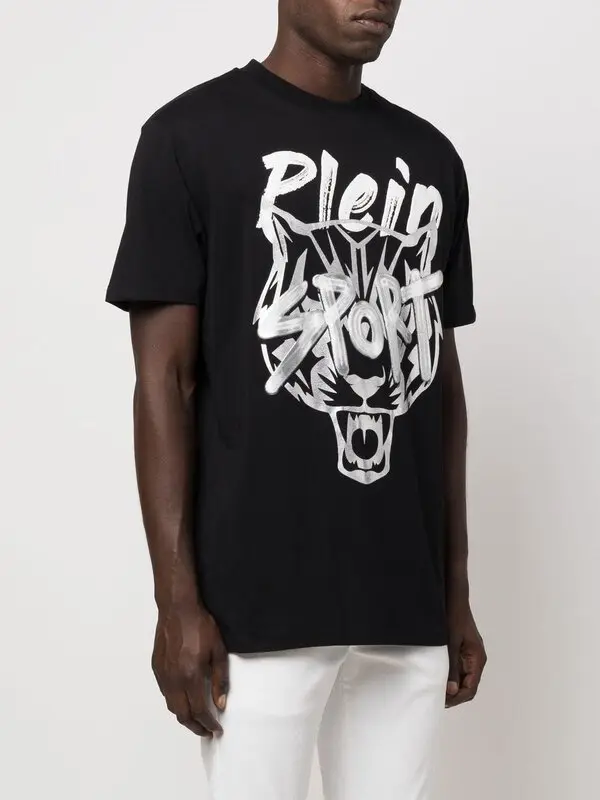 PLEIN SPORT Tiger-head Short-sleeve T-shirt - Black