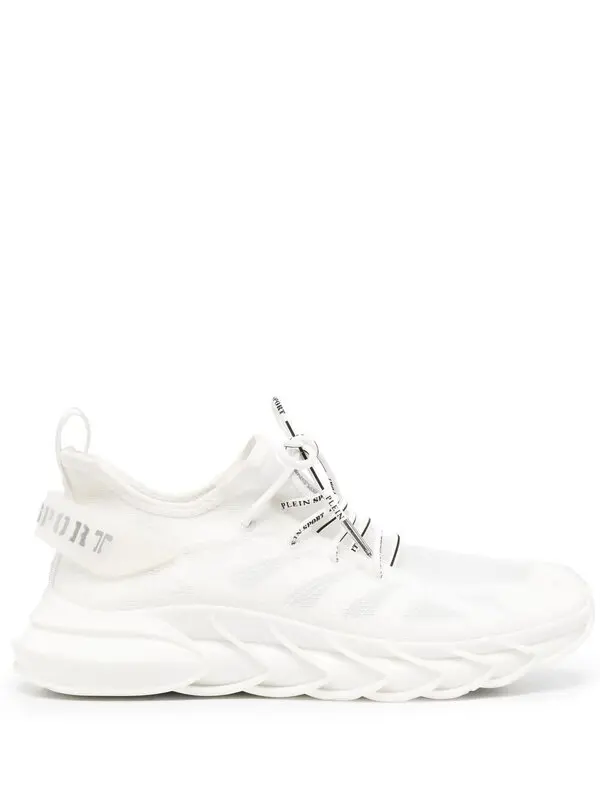 PLEIN SPORT Logo Lace-up Sneakers - White