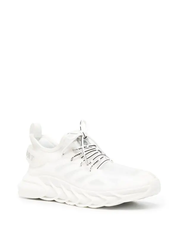 PLEIN SPORT Logo Lace-up Sneakers - White