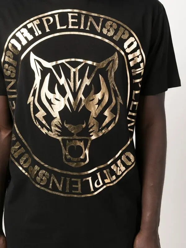 PLEIN SPORT Tiger Logo-print T-shirt