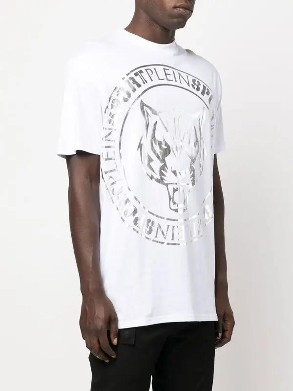 PLEIN SPORT Tiger-head Logo-print T-shirt - White