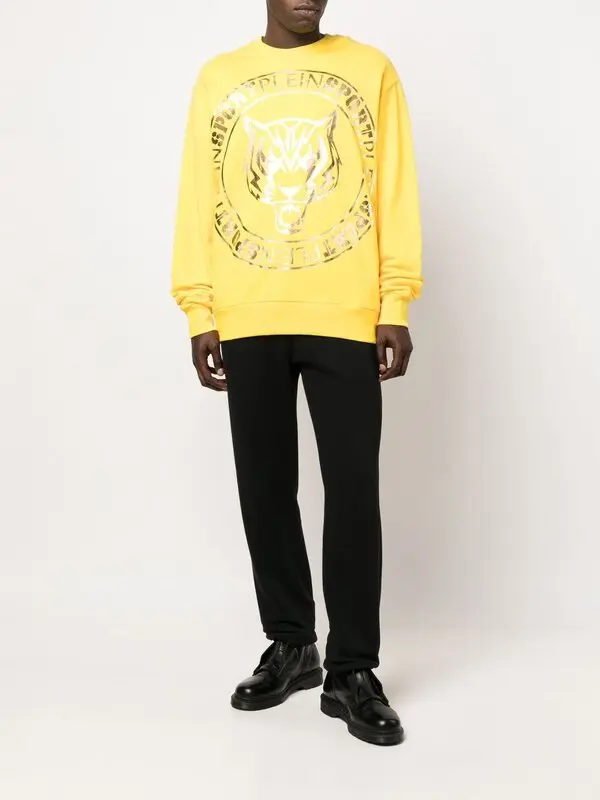 PLEIN SPORT Tiger-head Logo-print Sweatshirt