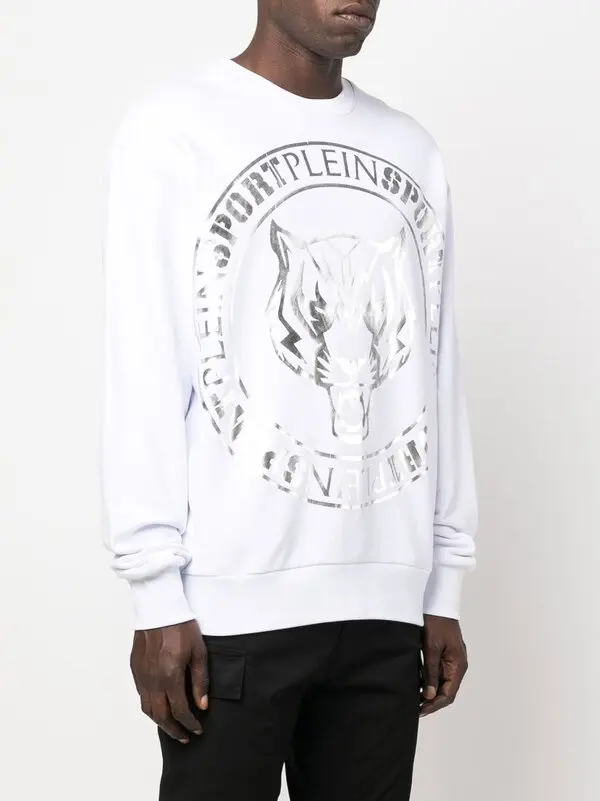 PLEIN SPORT Tiger-head Logo-print Sweatshirt