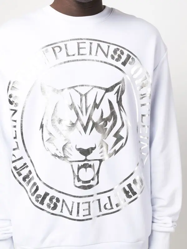 PLEIN SPORT Tiger-head Logo-print Sweatshirt