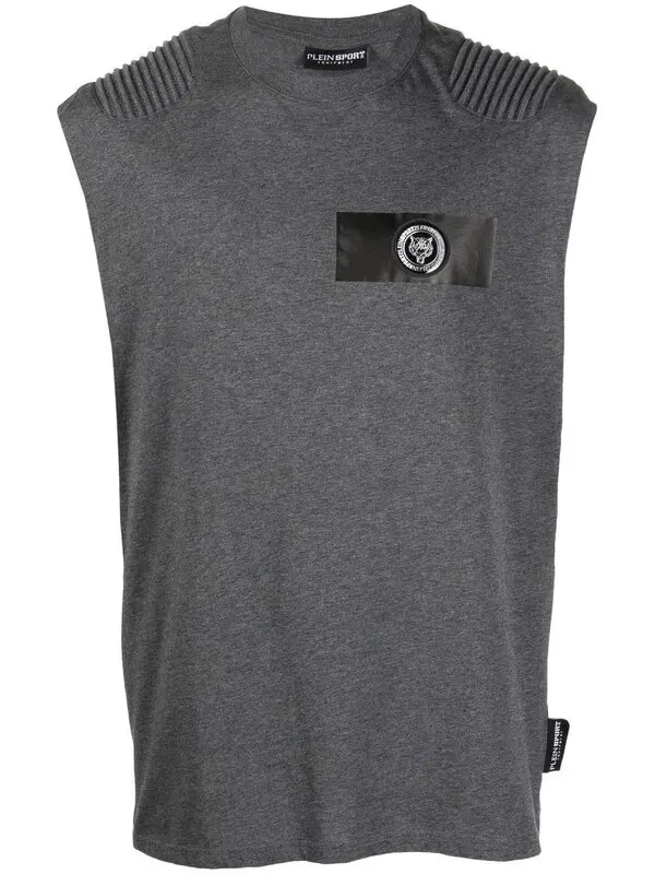PLEIN SPORT Tiger-head Motif T-shirt - Grey