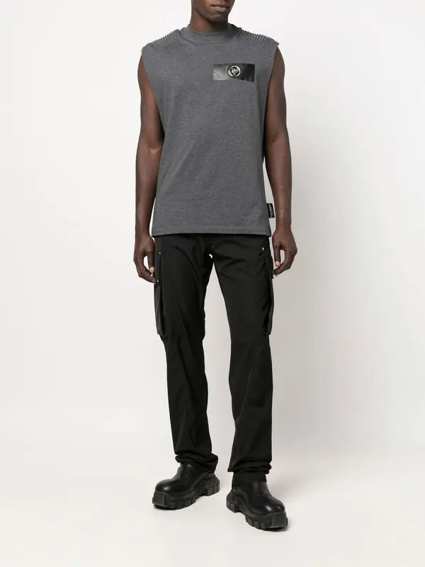PLEIN SPORT Tiger-head Motif T-shirt - Grey