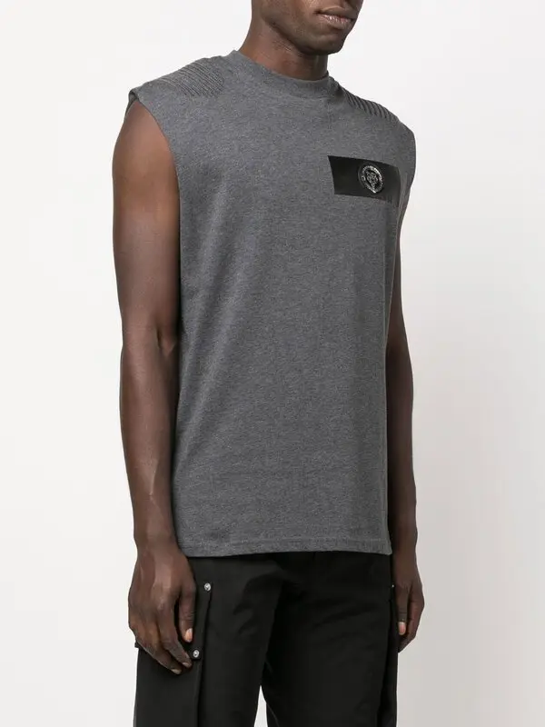 PLEIN SPORT Tiger-head Motif T-shirt - Grey