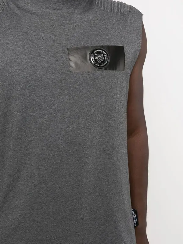 PLEIN SPORT Tiger-head Motif T-shirt - Grey