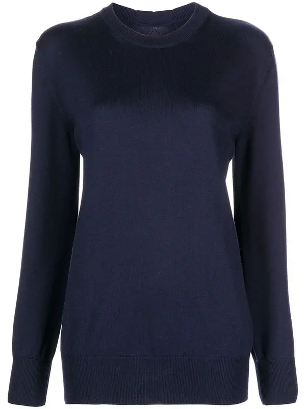 JIL SANDER Crew-neck Merino Wool Sweater - Blue