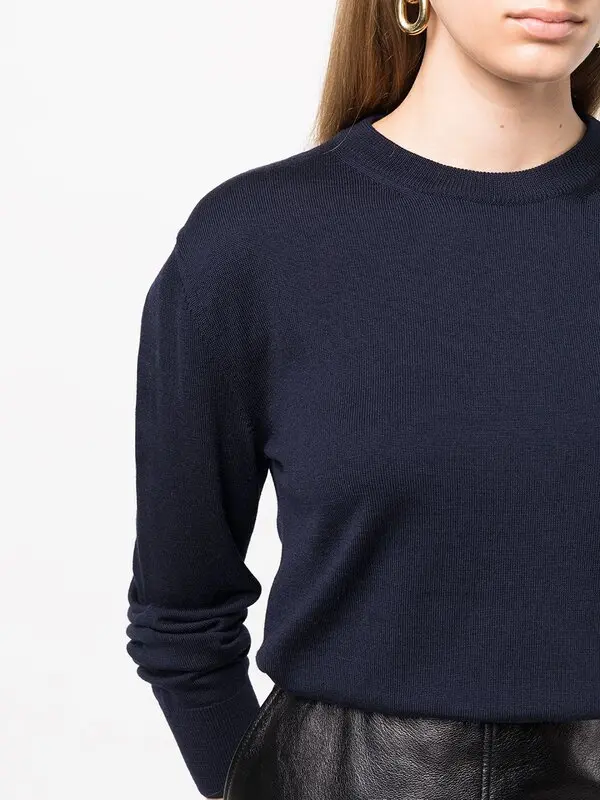 JIL SANDER Crew-neck Merino Wool Sweater - Blue