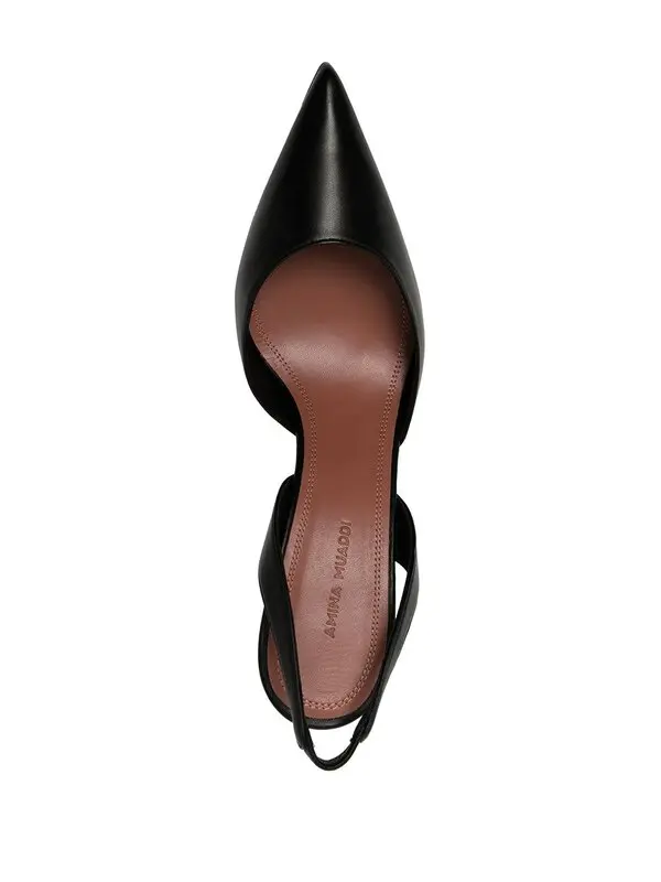 Amina Muaddi Holli 95mm Slingback Pumps - Black
