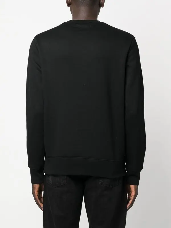 Fred Perry Logo-embroidered Crew-neck Sweatshirt - Black