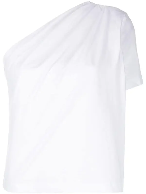 Gauge81 One-shoulder Organic Cotton T-shirt - White