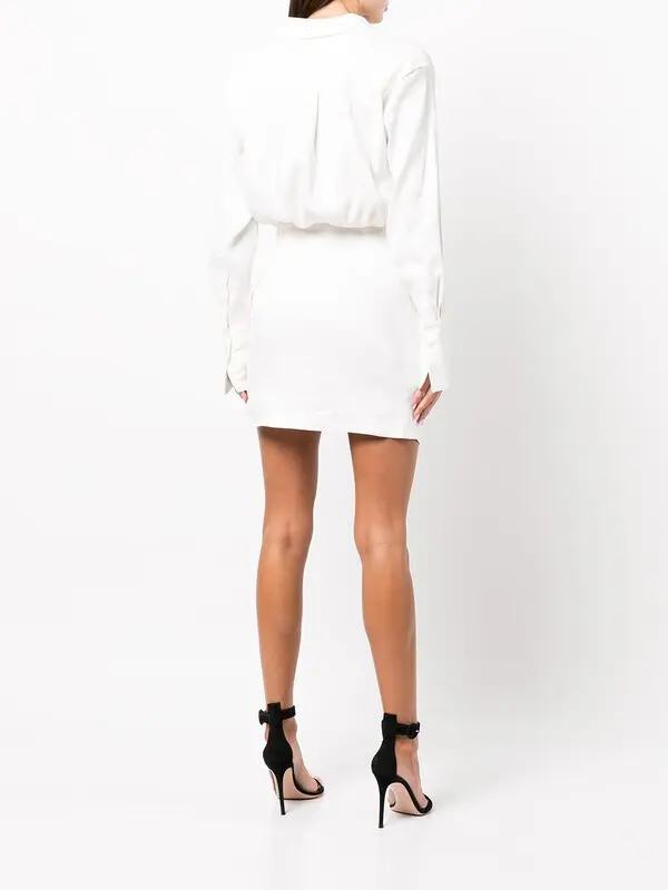 Gauge81 Gathered V-neck Mini Dresss
