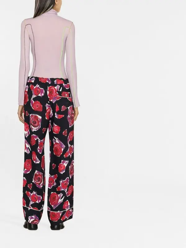Marni Floral-print Wide-leg Trousers