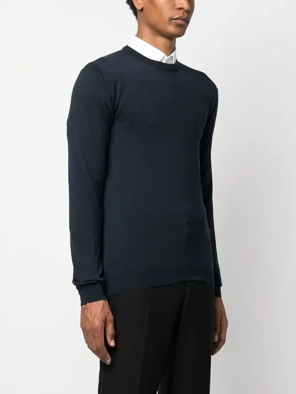 ZANONE Crew-neck Wool-blend Sweater - Blue