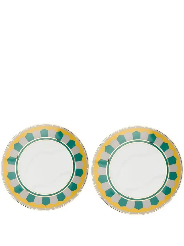 REFLECTIONS COPENHAGEN Lagos Dinner Plates Set-of-two - Green