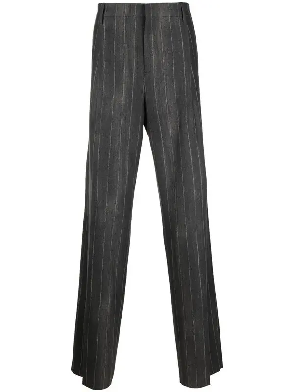 Versace Striped Tailored Trousers - Grey
