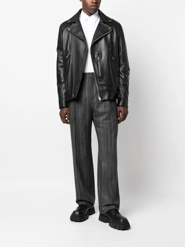 Versace Striped Tailored Trousers - Grey