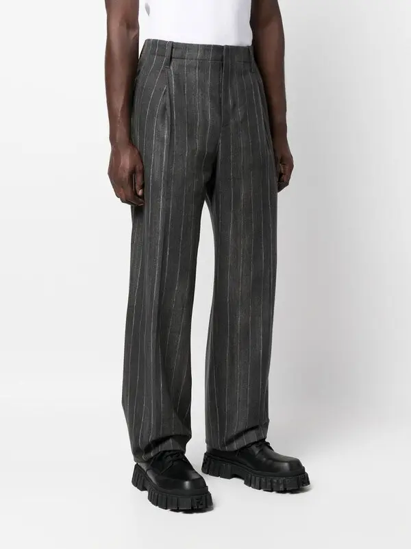 Versace Striped Tailored Trousers - Grey