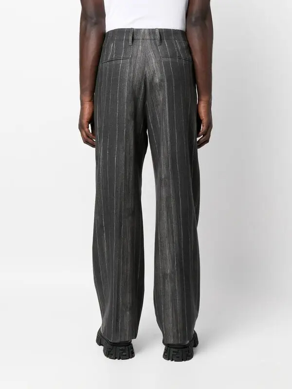 Versace Striped Tailored Trousers - Grey