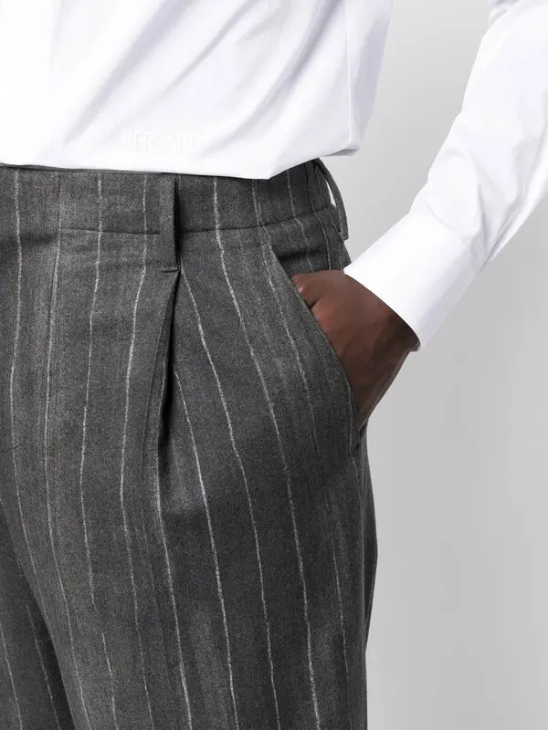 Versace Striped Tailored Trousers - Grey