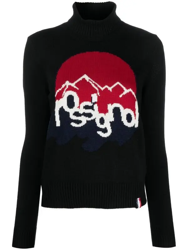Rossignol Roll Neck Intarsia-knit Jumper - Black
