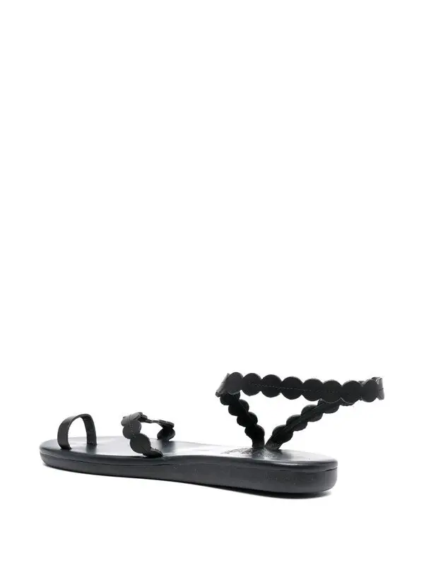 ANCIENT GREEK SANDALS Leather Toe-strap Sandals - Black