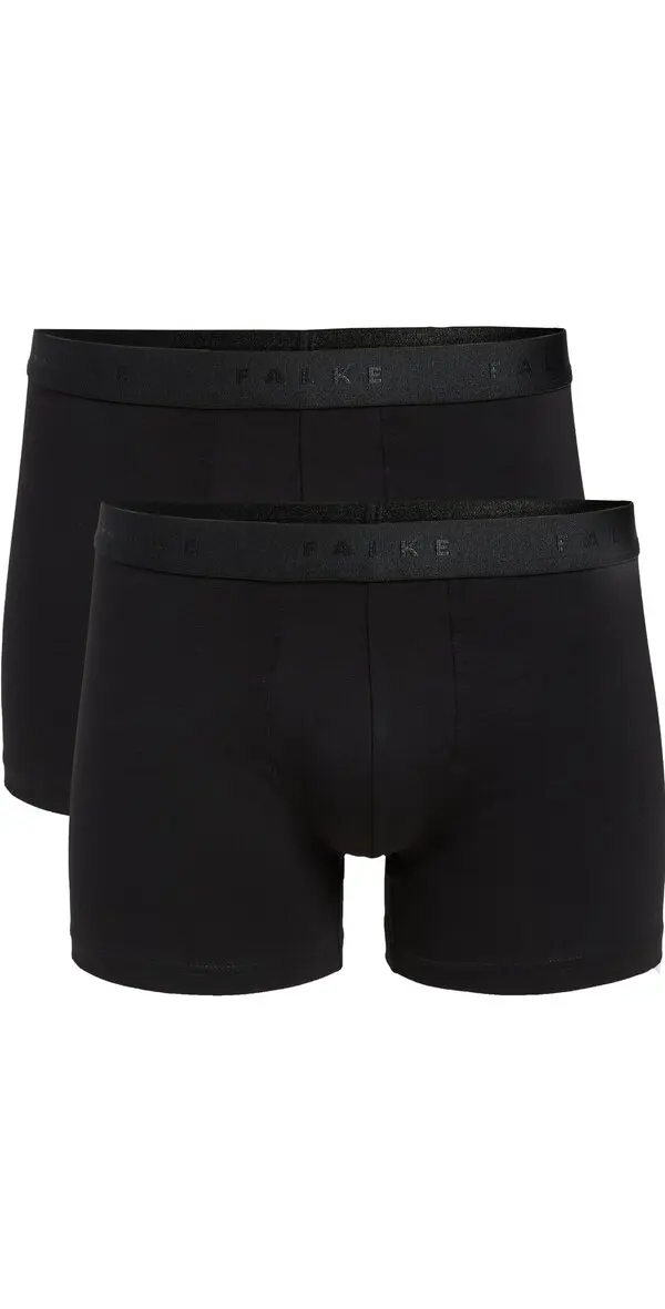 Falke Cotton Boxer Briefs 2 Pack - Black