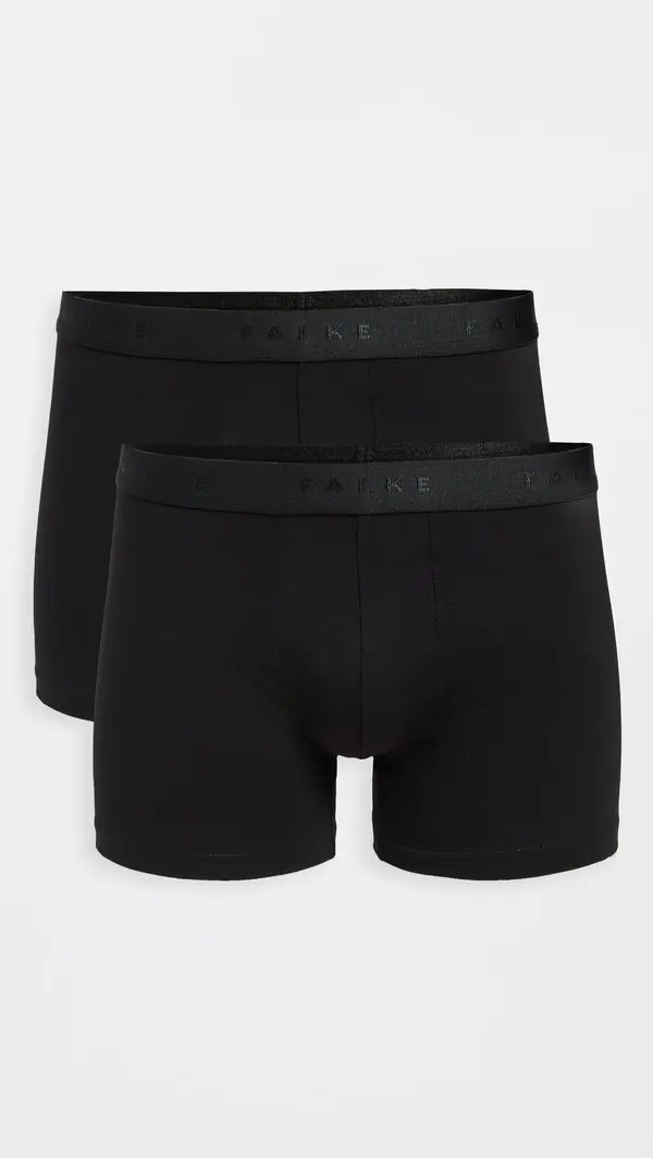 Falke Cotton Boxer Briefs 2 Pack - Black